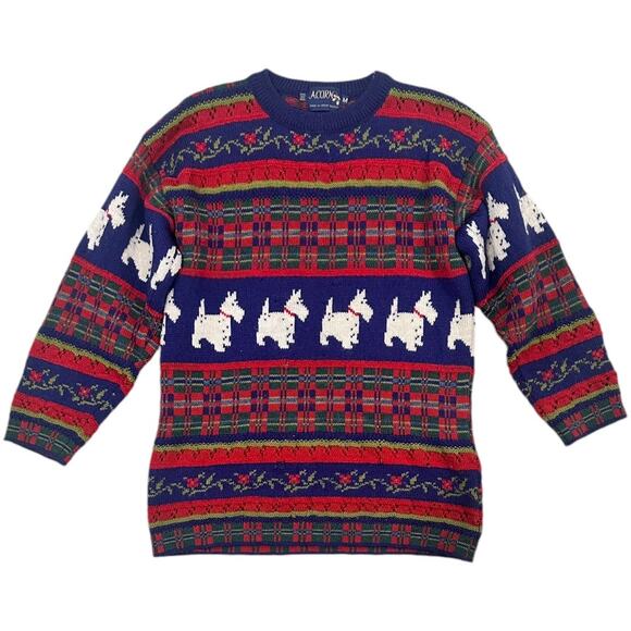 Acorn | Sweaters | Vintage Acorn Scottie Dogs Wool Crewneck Sweater ...